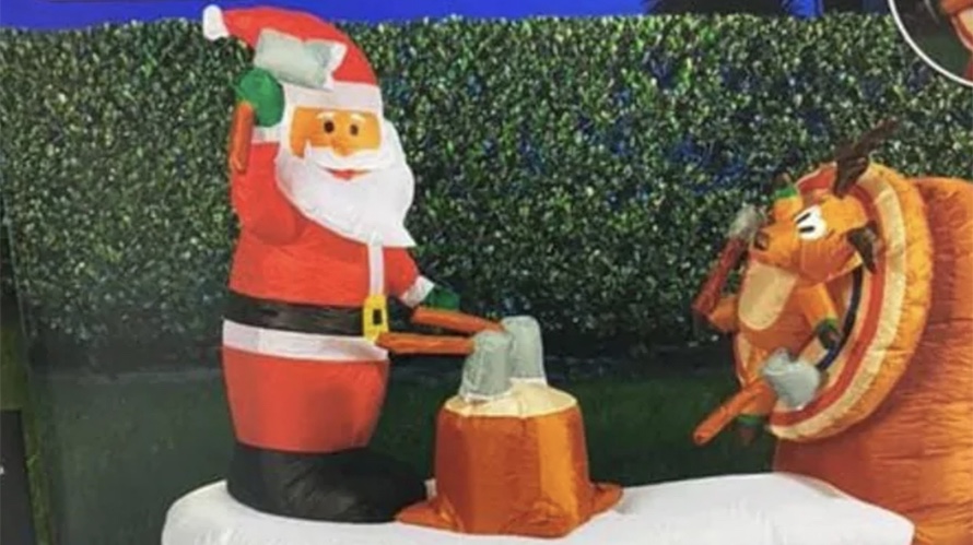 Inflatable axe-throwing Santa decoration gets… umm… axed – The Watsonia ...